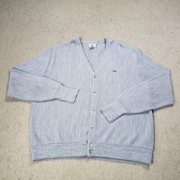 Lacoste | Sweaters | Vintage Izod Lacoste Sweater Mens Extra Large Gray Cardigan Button 7s ...